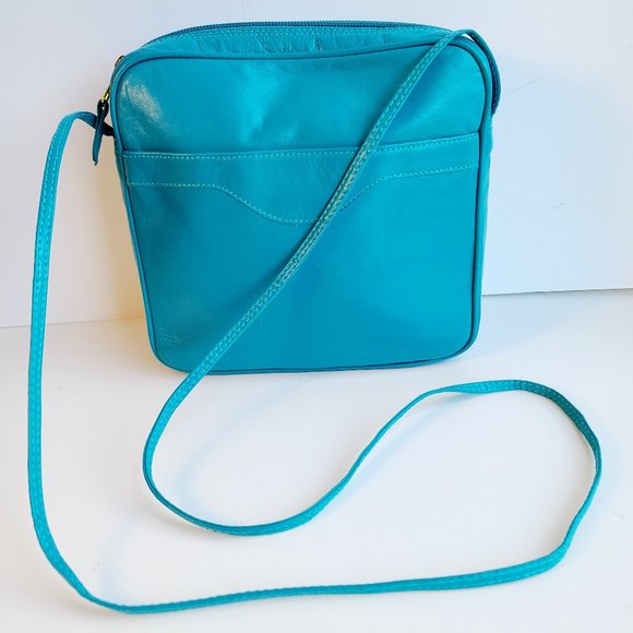 next | Bags | Next Blue Calfskin Leather Shoulder Bag | Poshmark